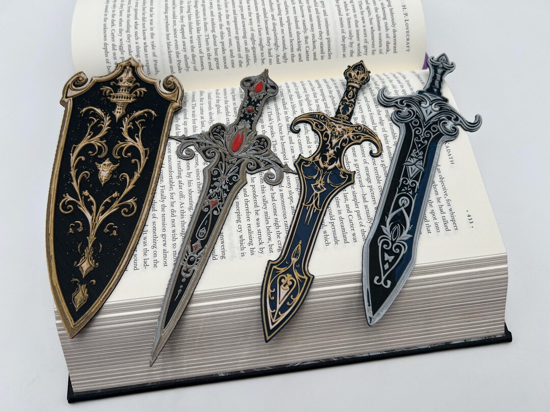 Sword and Shield Bookmark Set, 3D Printed, Perfect Gift for for Avid ...