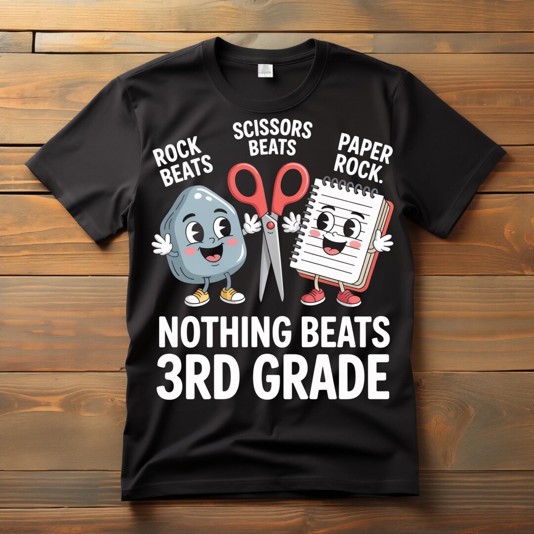 3rd Grade PNG – Funny Rock Paper Scissors Back to School Sublimation ...