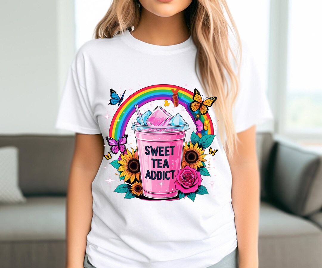 Sweet Tea Addict Png, Sweet Tea Addict Svg Colorful Rainbow Art Iced ...