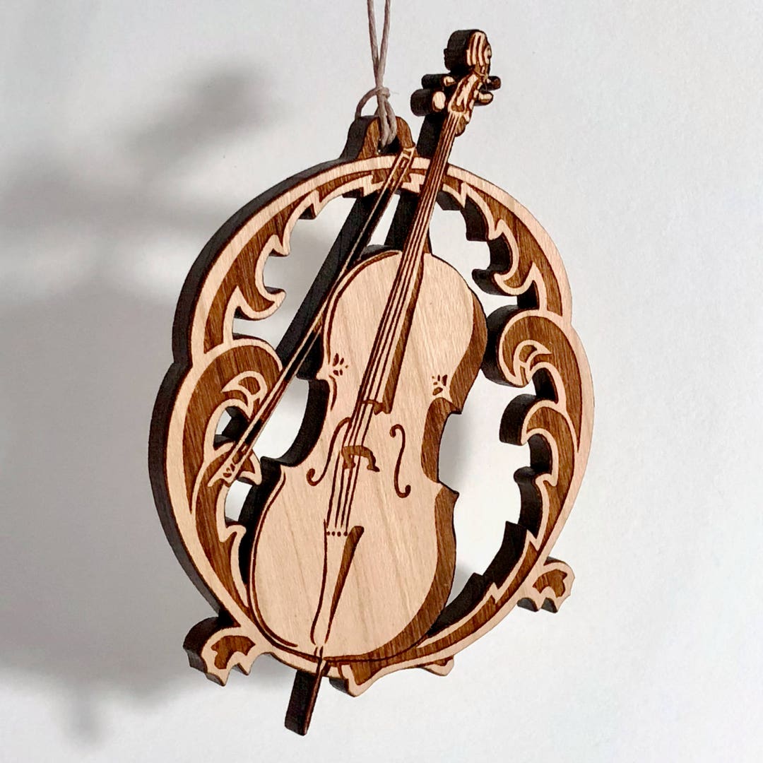 Cello Ornament - Solid Cherry Wood - Etsy