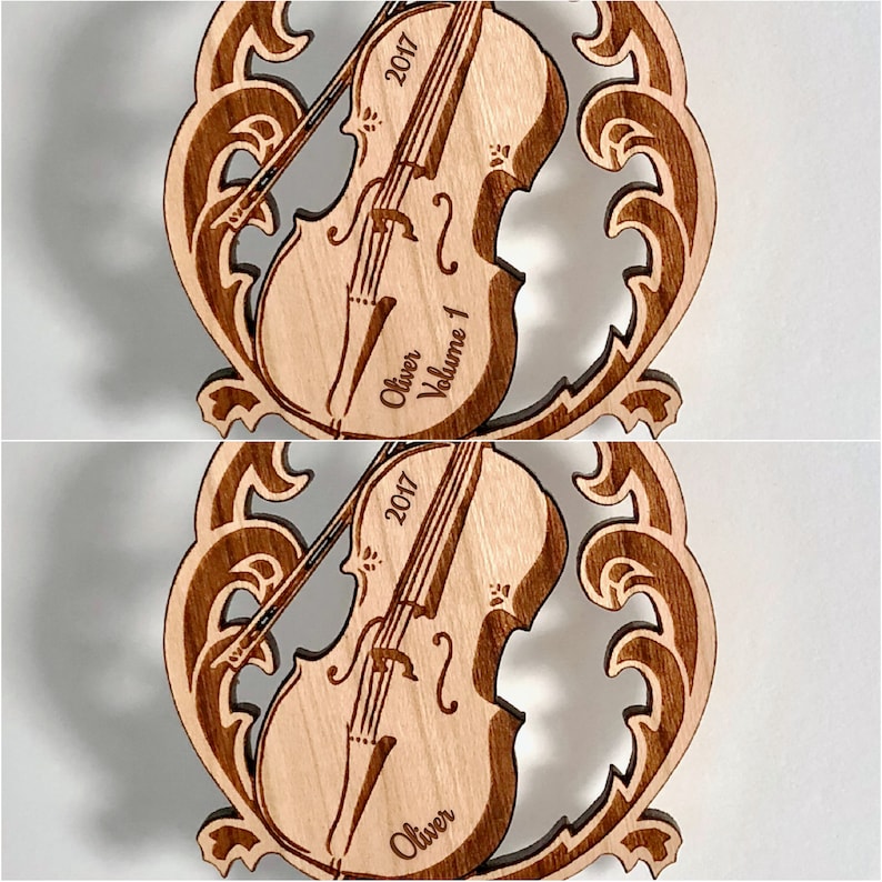 Cello Ornament Solid Cherry Wood | Etsy