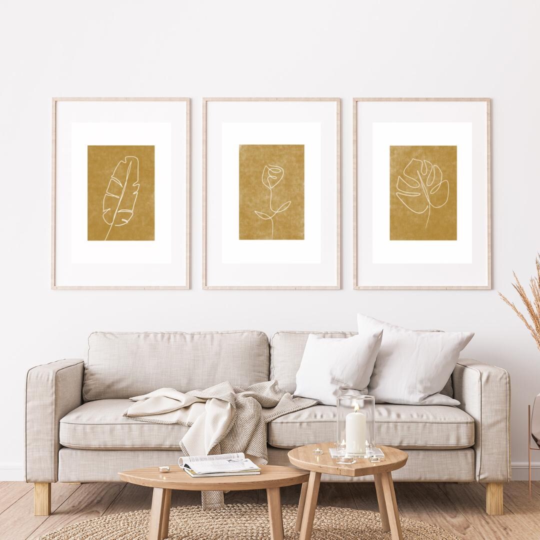 Minimalist Botanical Wall Art - Line Art Prints PNG - Instant Download ...