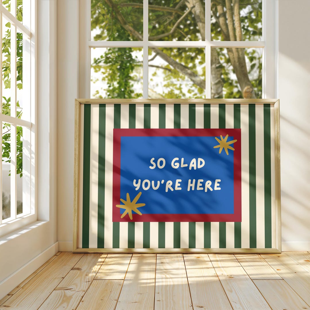 So Glad You're Here Print - Retro Striped Kids Print - Digital Download ...