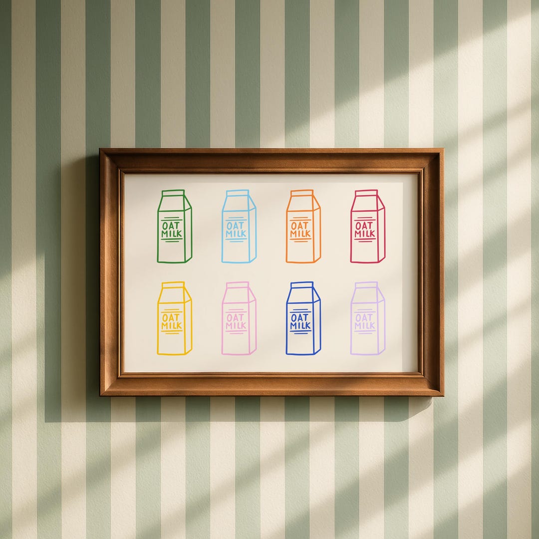Oat Milk Print, Maximalist Kitchen Print, Printable Wall Art, Gallery ...
