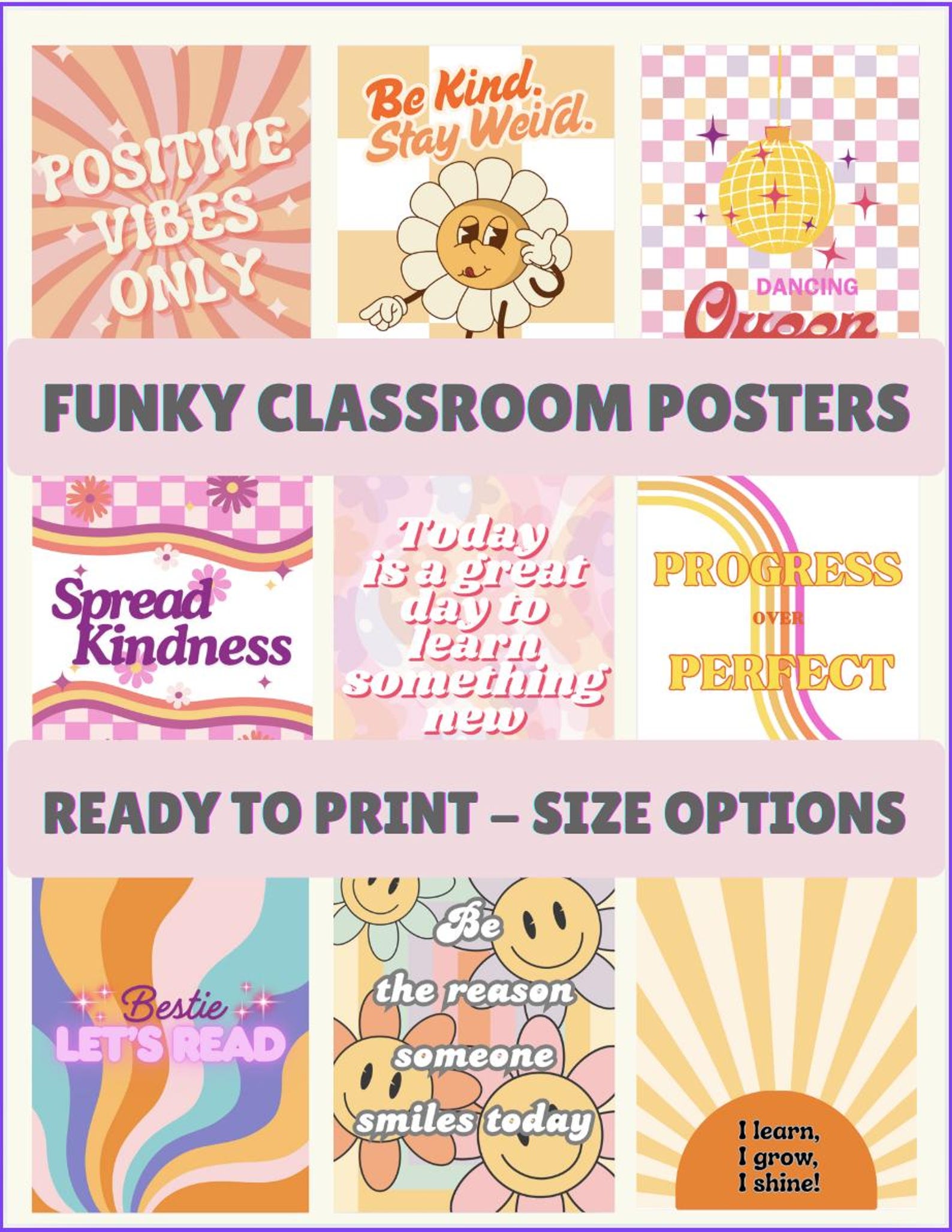 10 Funky Classroom Posters | Aesthetic Motivational Decor for Students ...