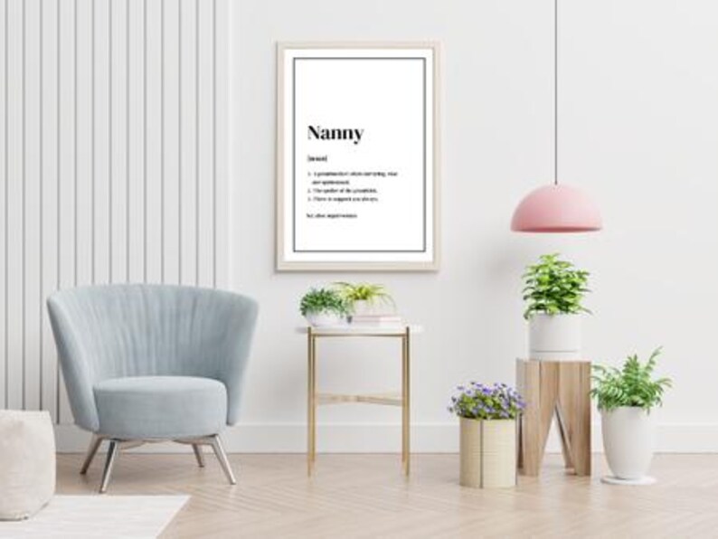 Nanny Definition Wall Art Typography Heartfelt Digital Download ...
