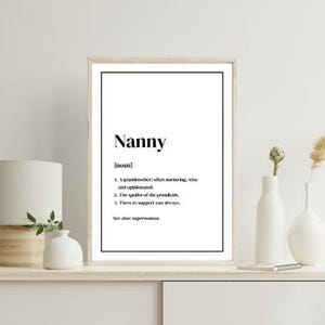 Nanny Definition Wall Art Typography Heartfelt Digital Download ...