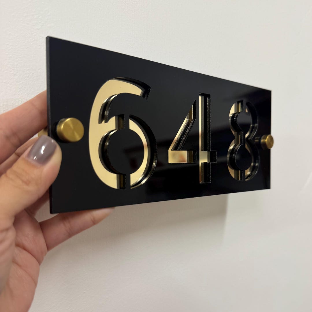 Modern Acrylic Address Sign: Custom House Numbers Plaque - Etsy
