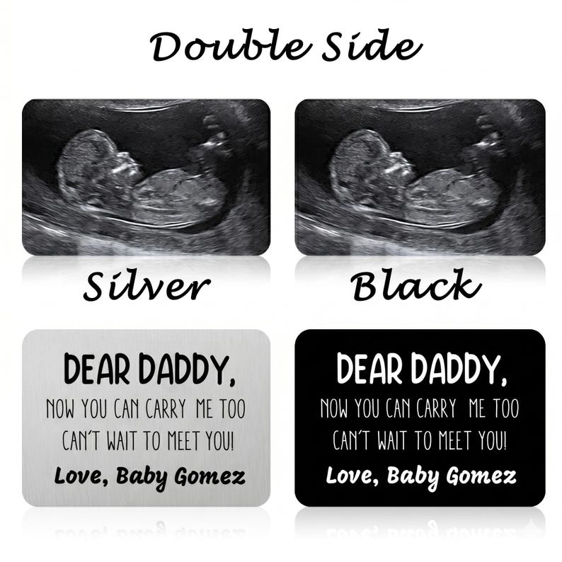 Custom Metal Photo Card for New Daddy, Personalized Baby Ultrasound ...