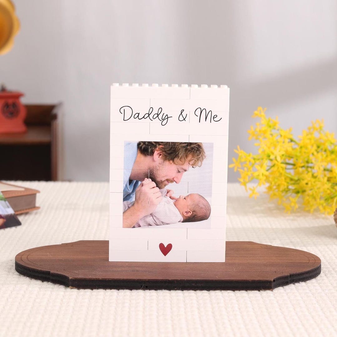 Personalized Father's Day Lego, Brick Photo Block, Gift for Dad, Daddy ...
