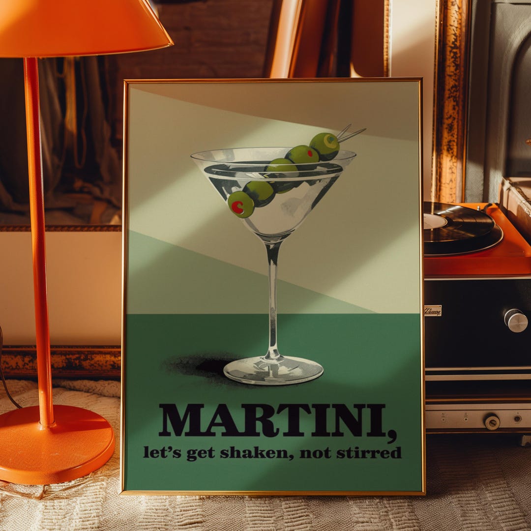 Printable Classy Martini Cocktail Poster Aesthetic Wall Art - Etsy