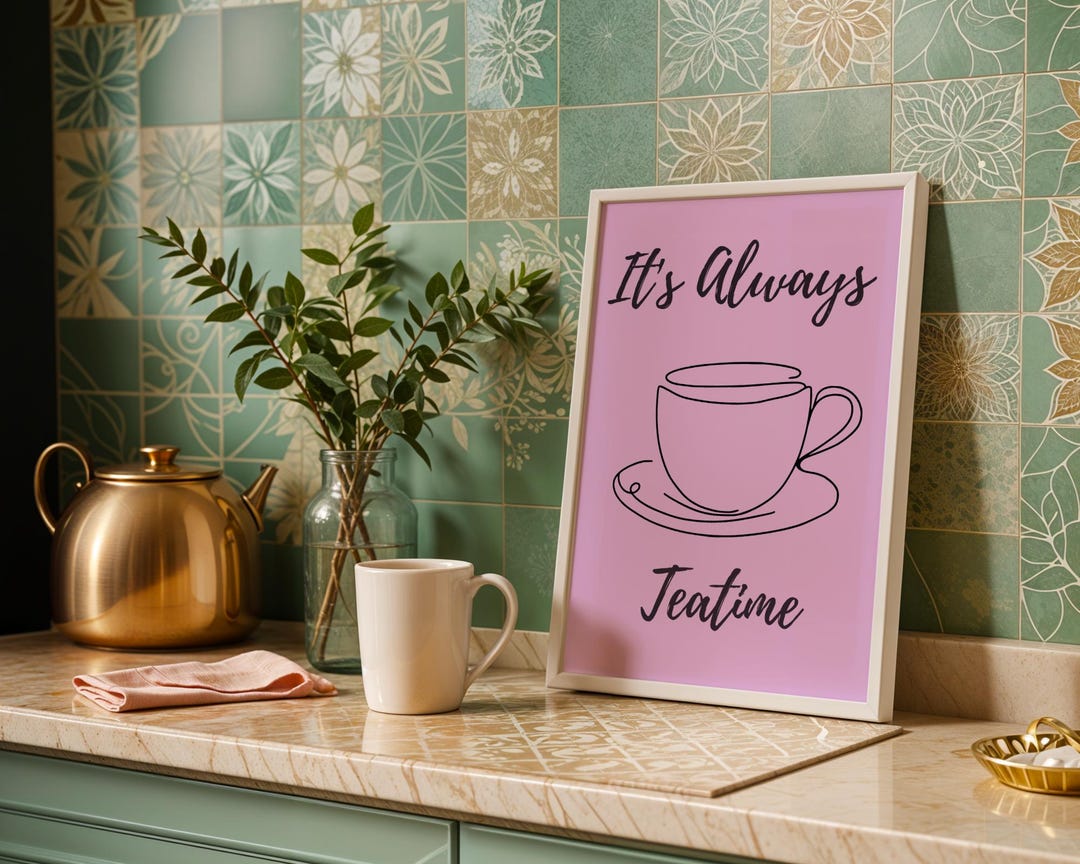 Digital Tea Wall Art for Instant Download Kitchen Poster Living Room ...