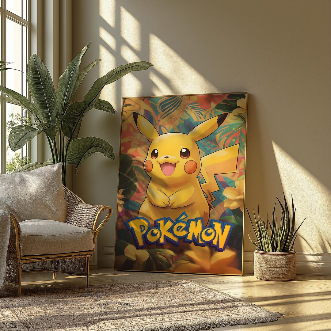Pokemon Fans Must-have: Pikachu Inspired Print Poster L Yellow Anime ...