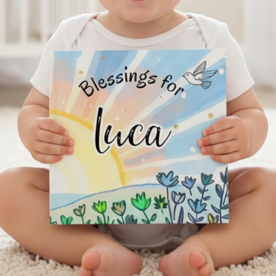 Personalized Baby Book With Name, Newborn Gift Custom Blessings ...