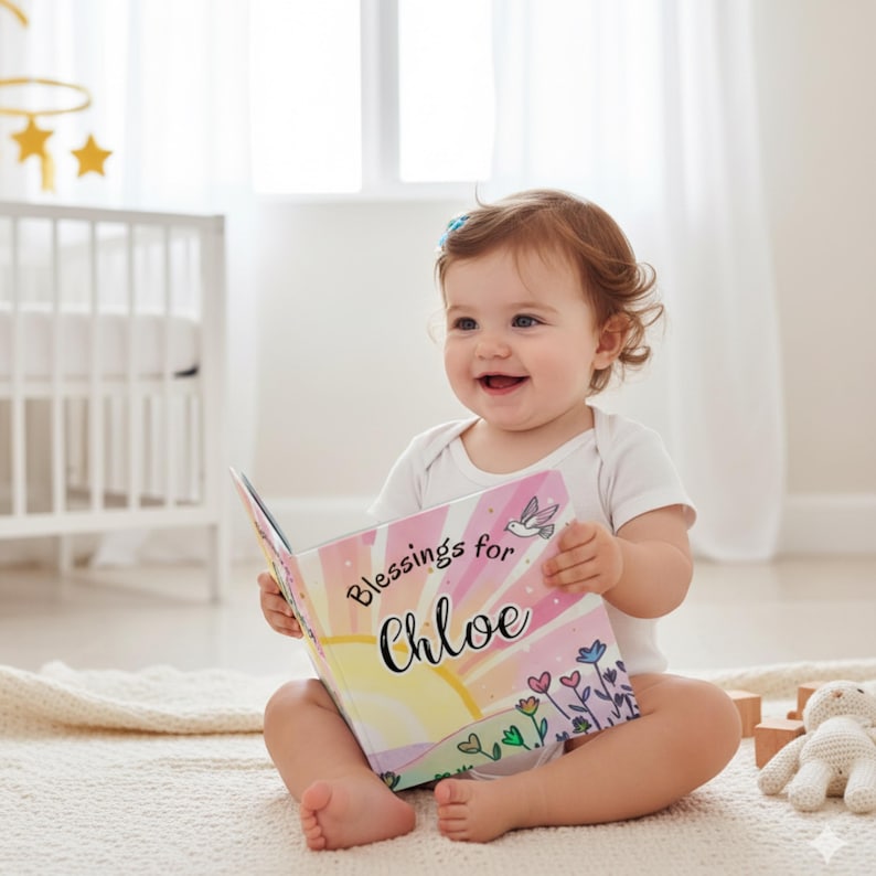 Personalized Baby Book With Name, Newborn Gift Custom Blessings ...