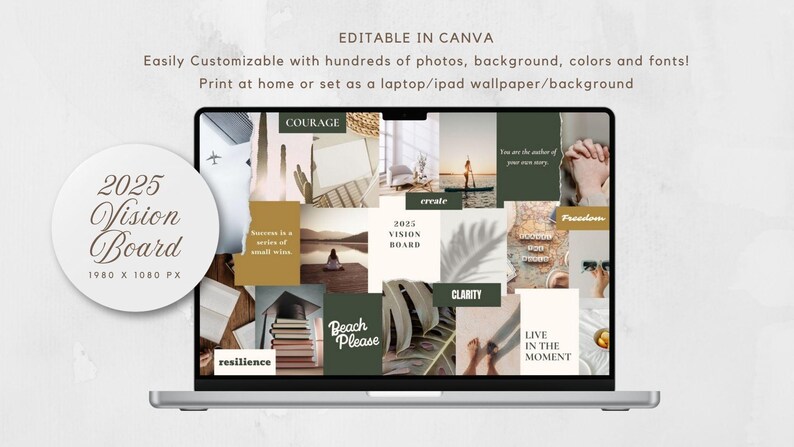 2025 Digital Manifestation Board Customizable Canva Vision Board ...