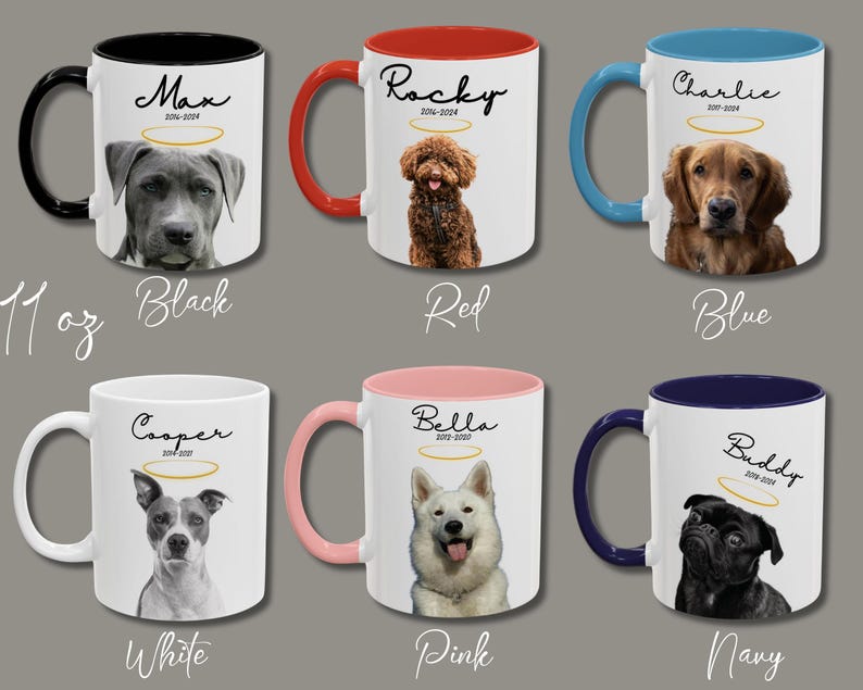 Personalized Pet Memorial Mug, Memorial Pet Gift, Custom Pet Photo Mug ...