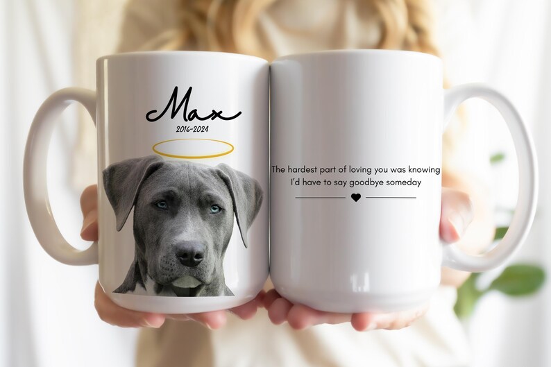 Personalized Pet Memorial Mug, Memorial Pet Gift, Custom Pet Photo Mug ...