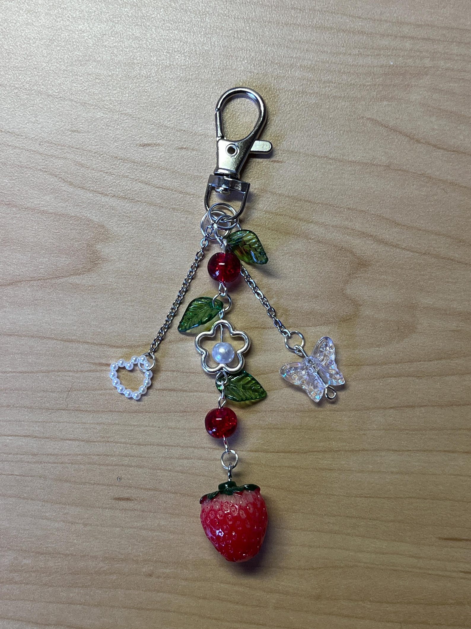 Strawberry Cottage Core Keychain - Etsy