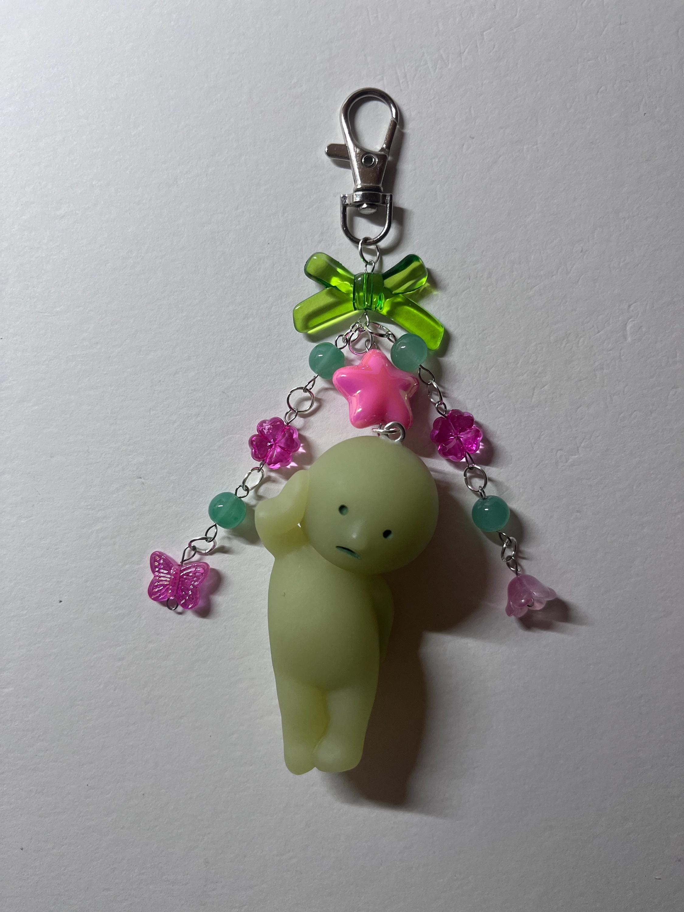 Smiski Keychain | Smiski Bag Charm | Upcycled Silly Green Guys ...