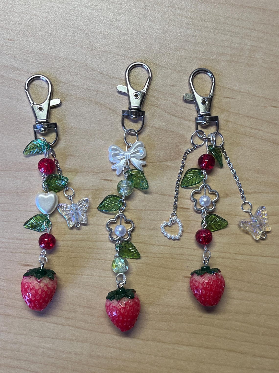 Strawberry Cottage Core Keychain - Etsy