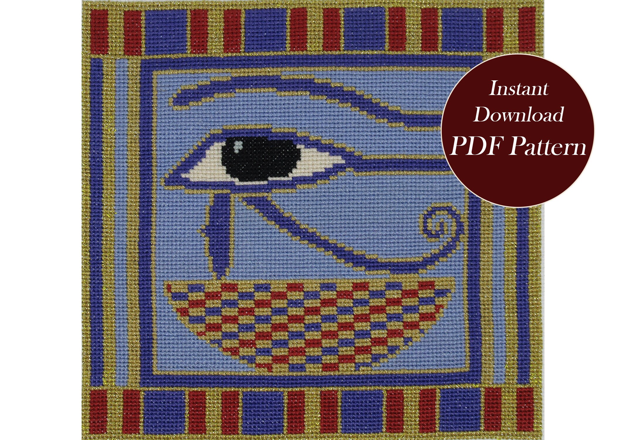 Patterns Sewing & Needlecraft Cross Stitch Pattern Horus Eye Instant ...