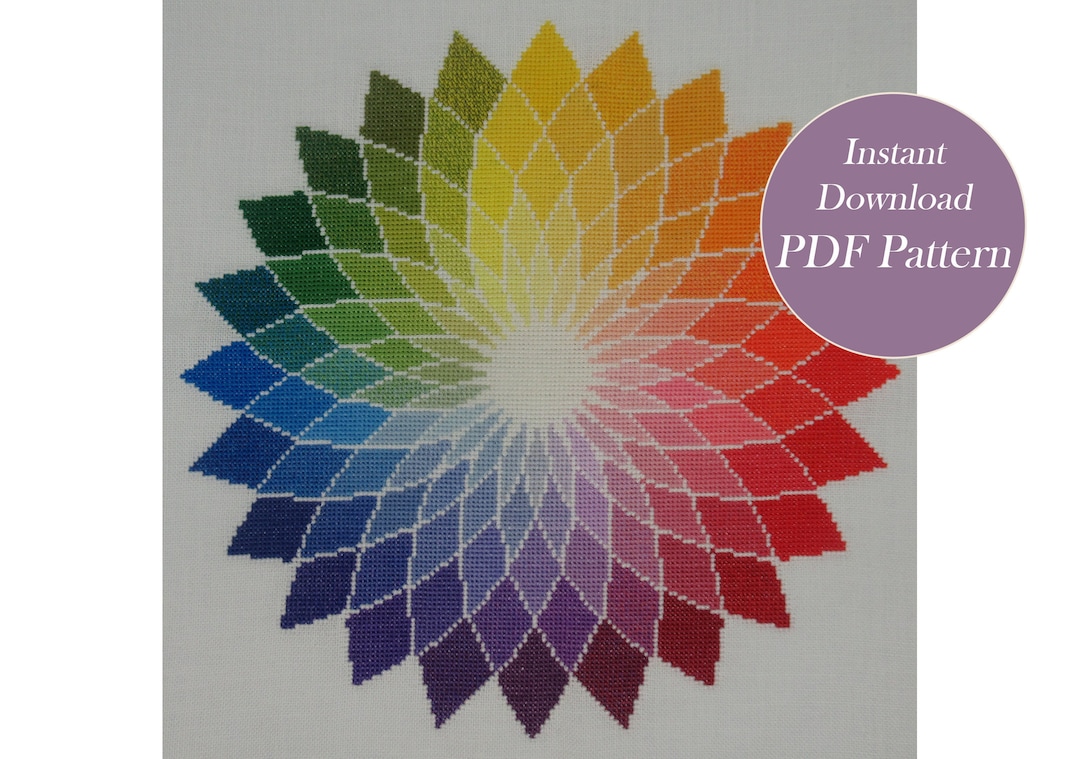 Spectrum Starburst – Cross Stitch Pattern – Instant Download PDF - Etsy