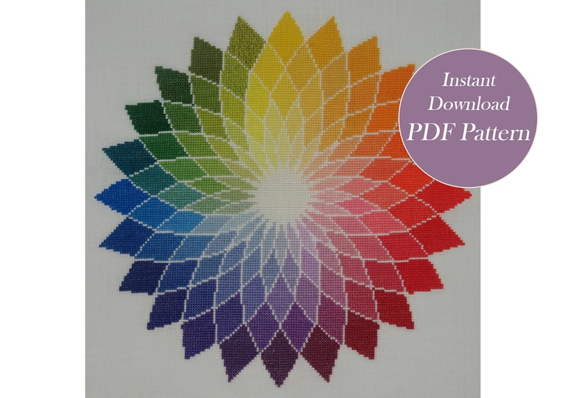 Spectrum Starburst – Cross Stitch Pattern – Instant Download PDF - Etsy