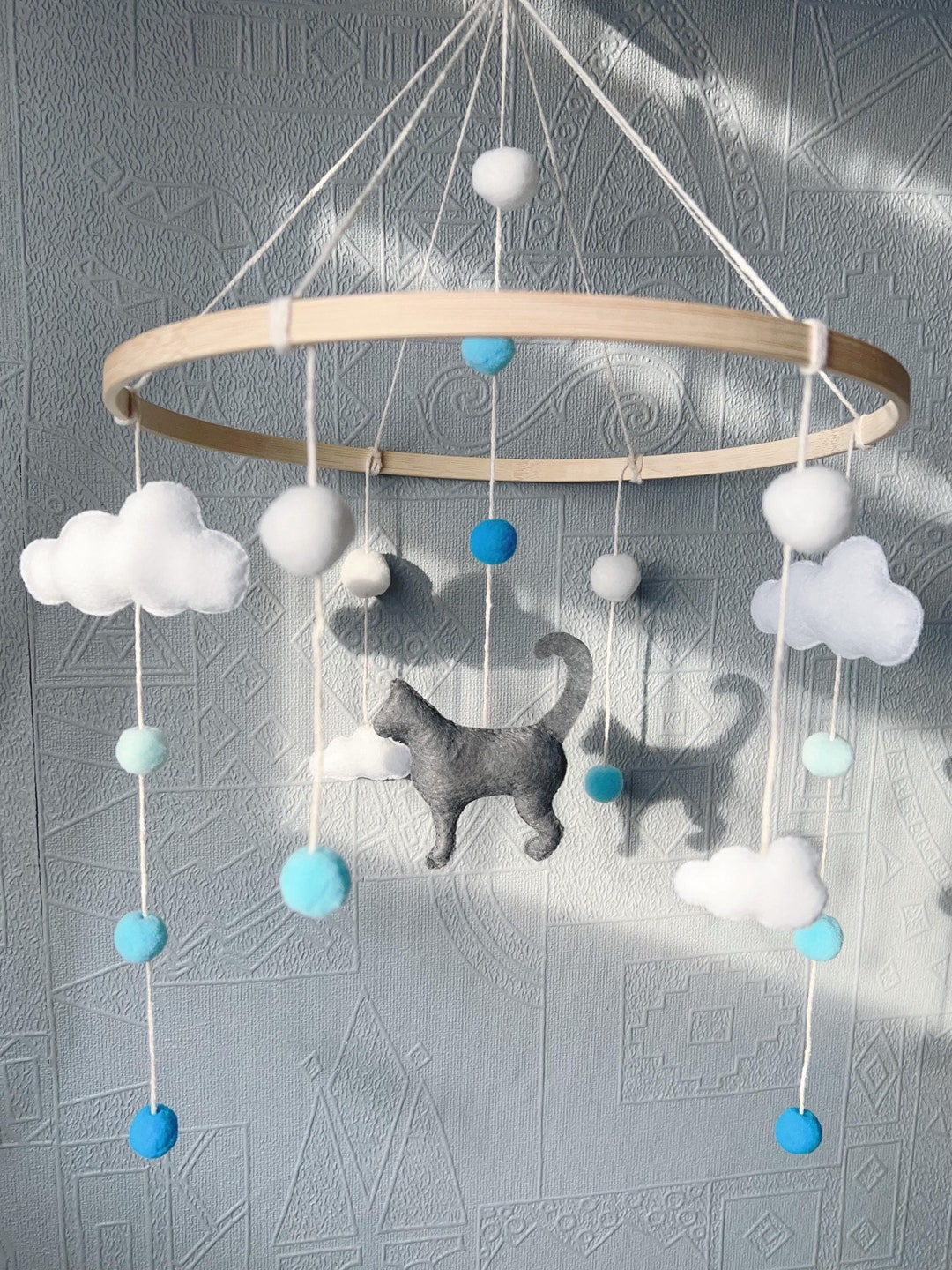 Baby Mobile With a Kitten, Baby Mobile, Kitten for a Child's Room ...