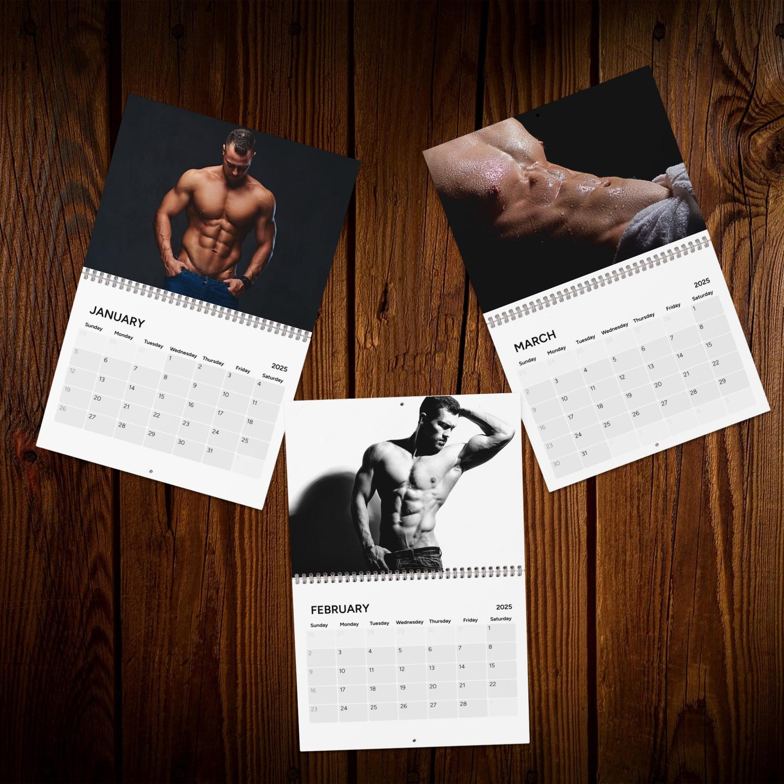 Hunk Calendar 2025 Gay Men Wall Calendar With Sexy Nude Man Sexy Hot ...