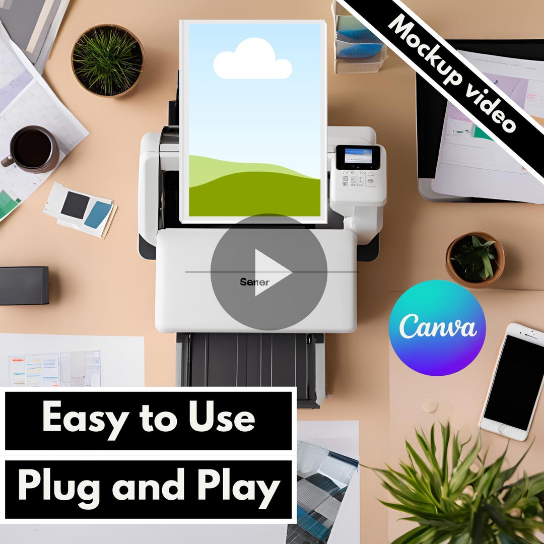 Printable Product Printer Mockup – Canva Video Template for Etsy ...