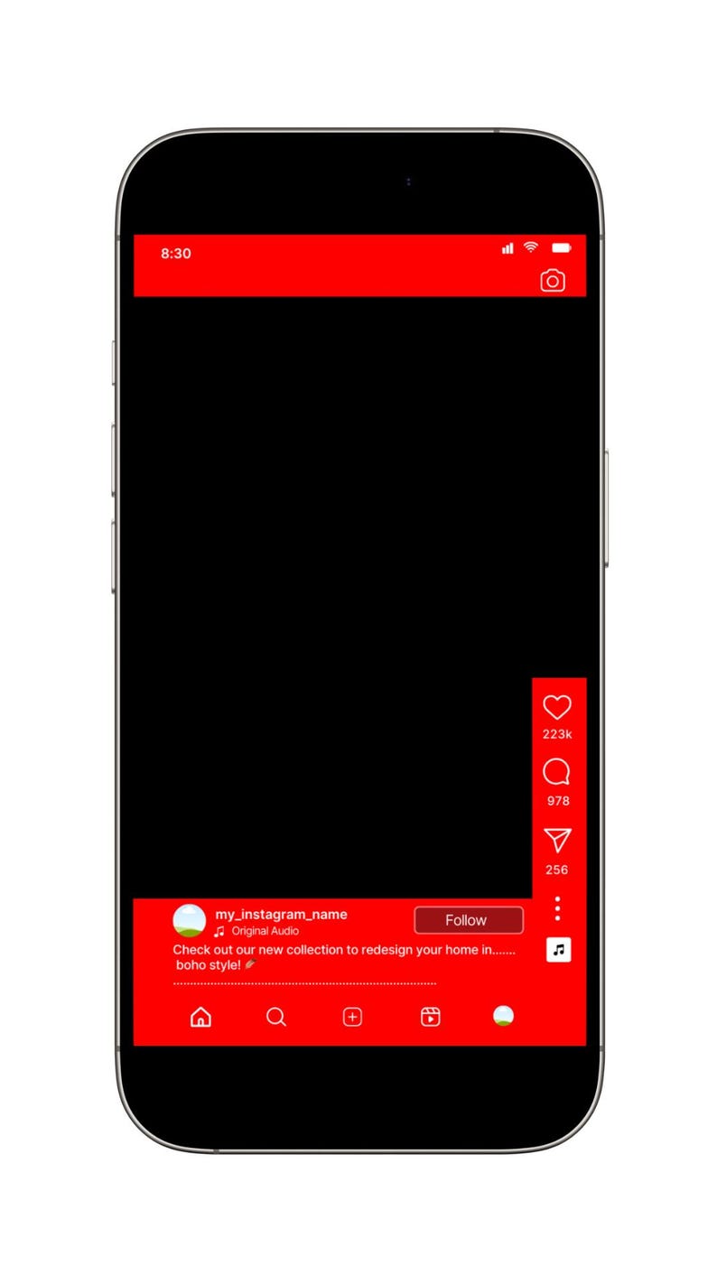 Instagram Reels Safe Zone Template, Transparent Overlay (PNG) - Etsy