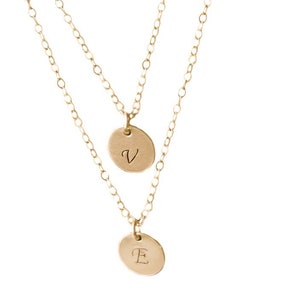 Double Strand Initial Necklace, Layered Necklace, Personalized Layered ...