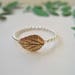 Tiny Gold Leaf Ring, Autumn Ring, Mixed Metal Ring, Plant Gifts - Etsy