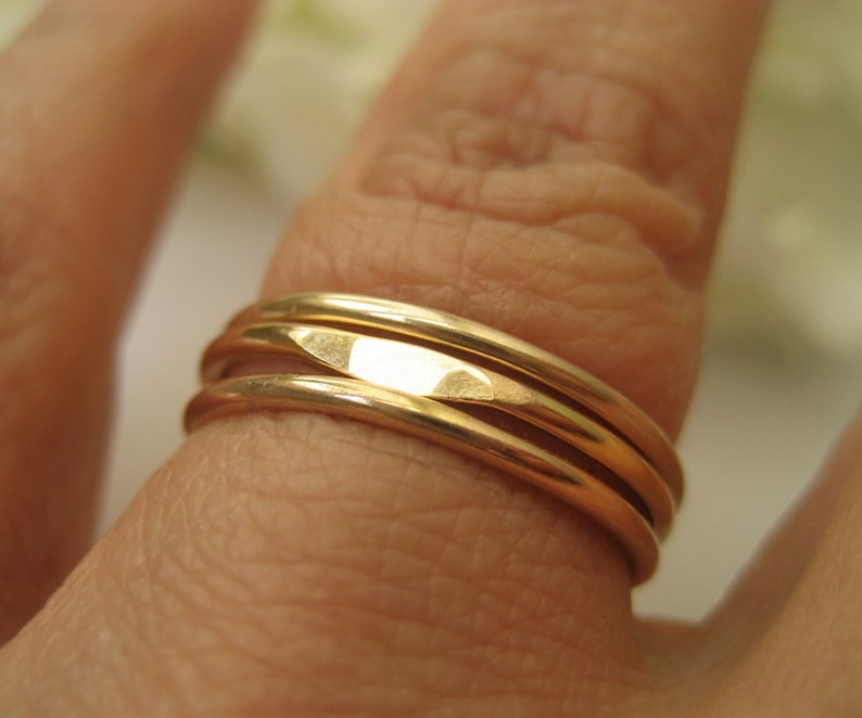 Set of 3 Stacking Rings 14k Gold Filled | Etsy
