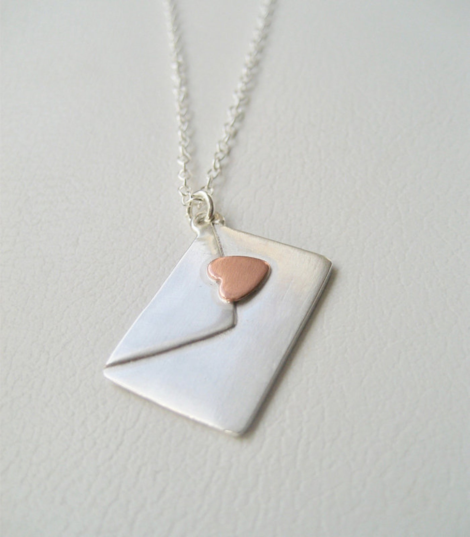 Personalized Love Necklace Envelope Necklace Sterling Silver - Etsy Sweden