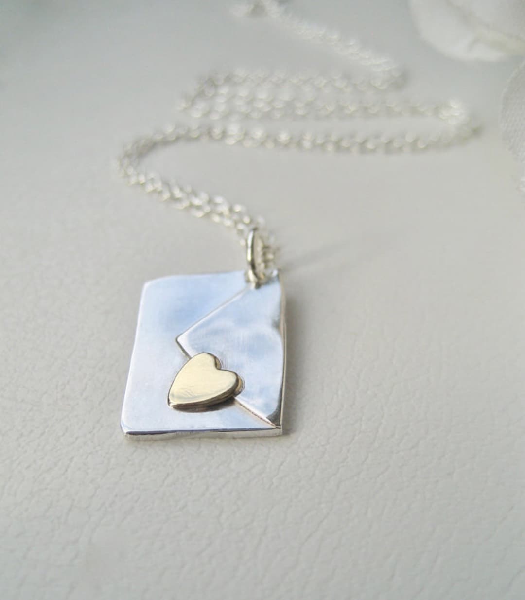 Secret Message Necklace, Envelope Necklace Silver, Love Letter, Love ...