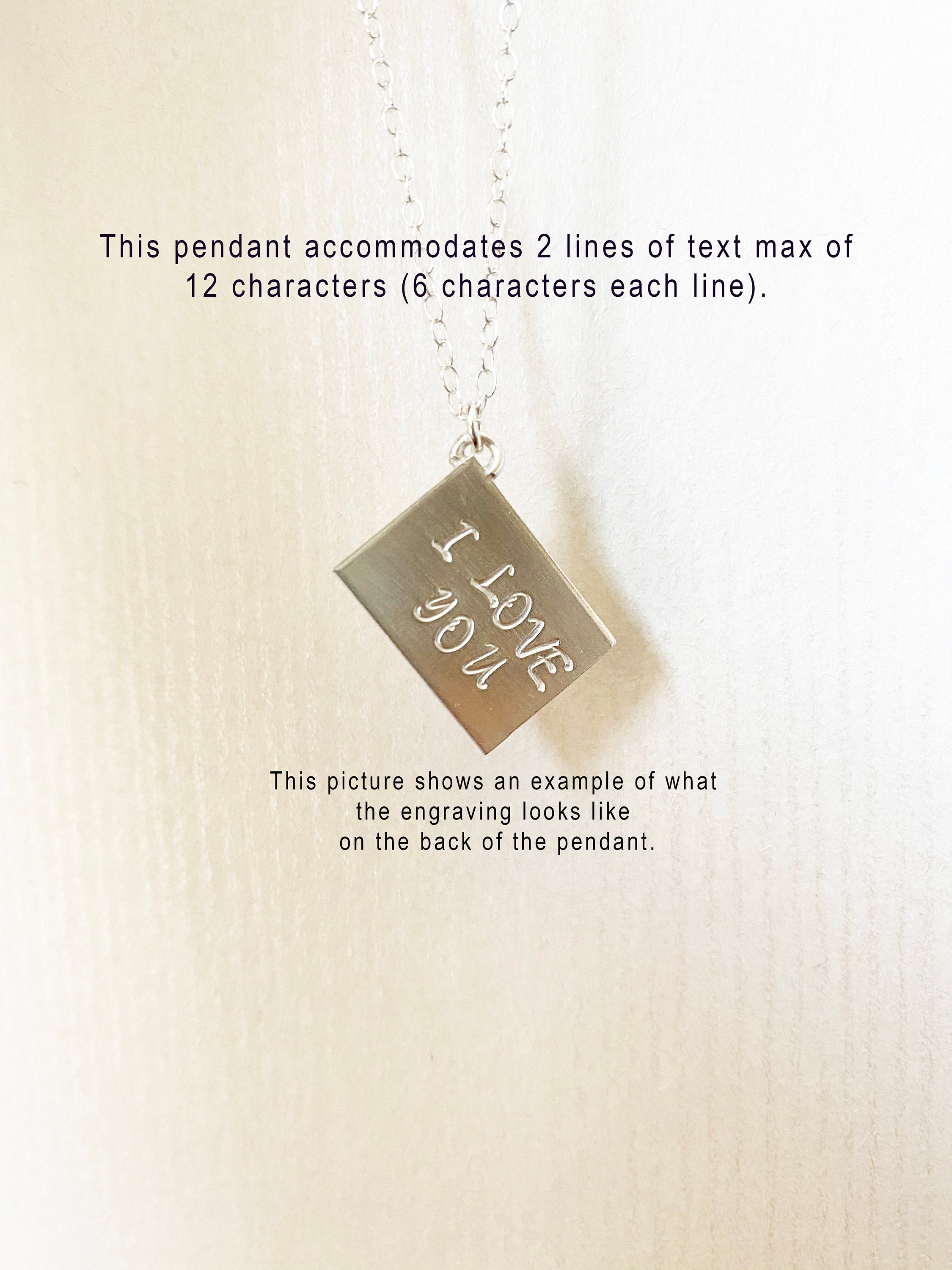 Personalized Love Necklace Envelope Necklace Sterling Silver - Etsy Sweden