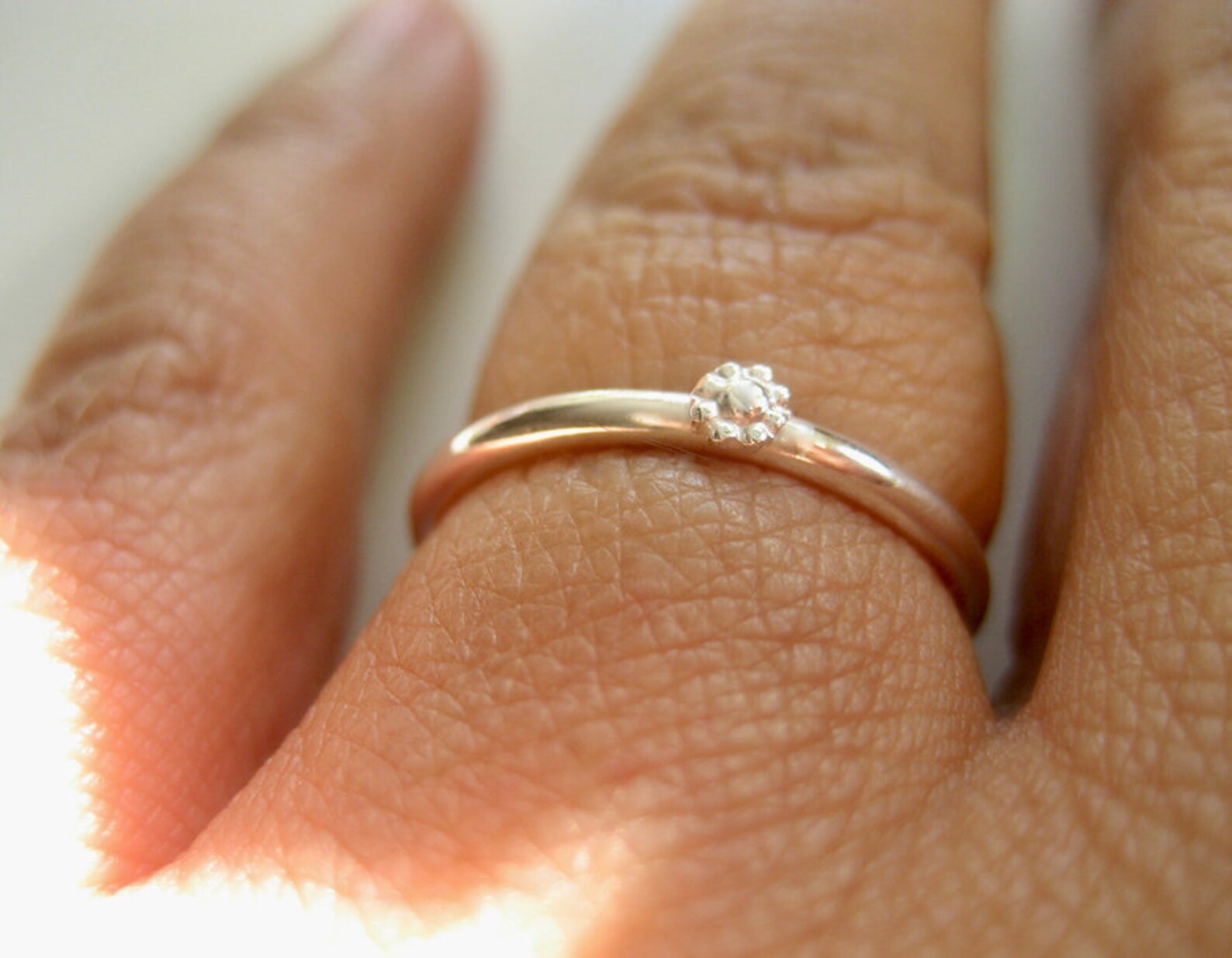 Little Flower Ring Sterling Silver Daisy Flower Ring Flower - Etsy