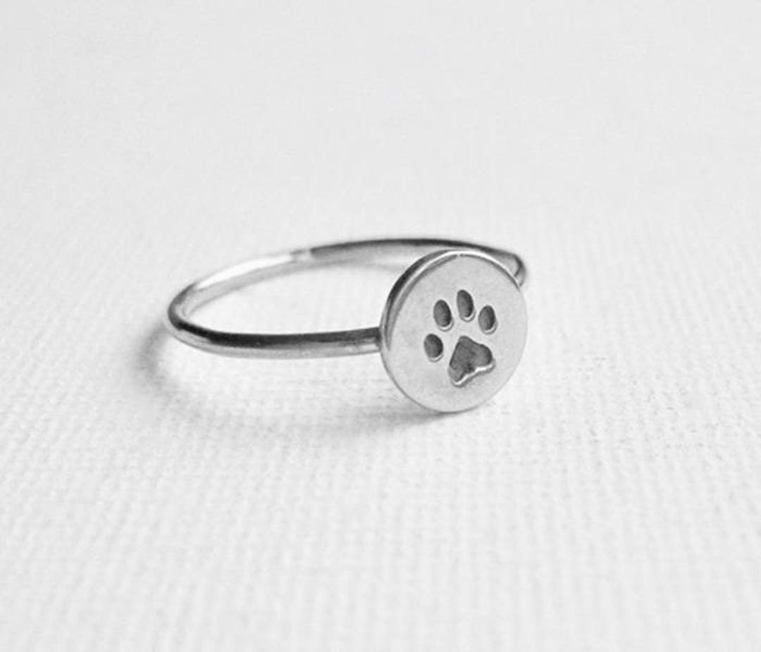 Pet Gift, Cat Ring Sterling Silver, Paw Print Ring, Cat Jewelry, Cat ...