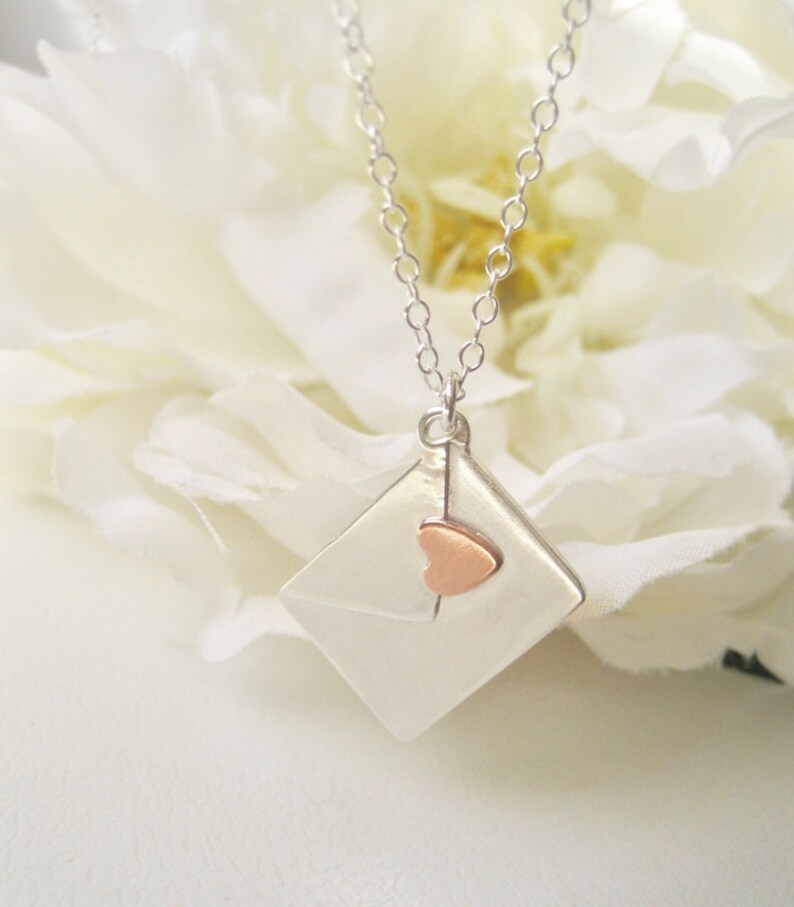 Personalized Love Necklace Envelope Necklace Sterling Silver - Etsy Sweden