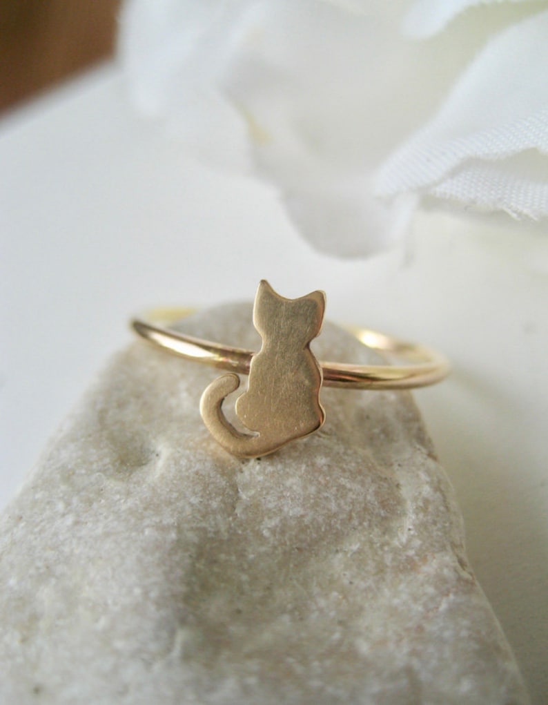 Cat Ring Gold Cat Stacking Ring Gifts for Cat Lovers Pet - Etsy