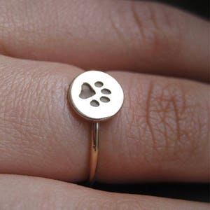 Pet Gift, Cat Ring Sterling Silver, Paw Print Ring, Cat Jewelry, Cat ...