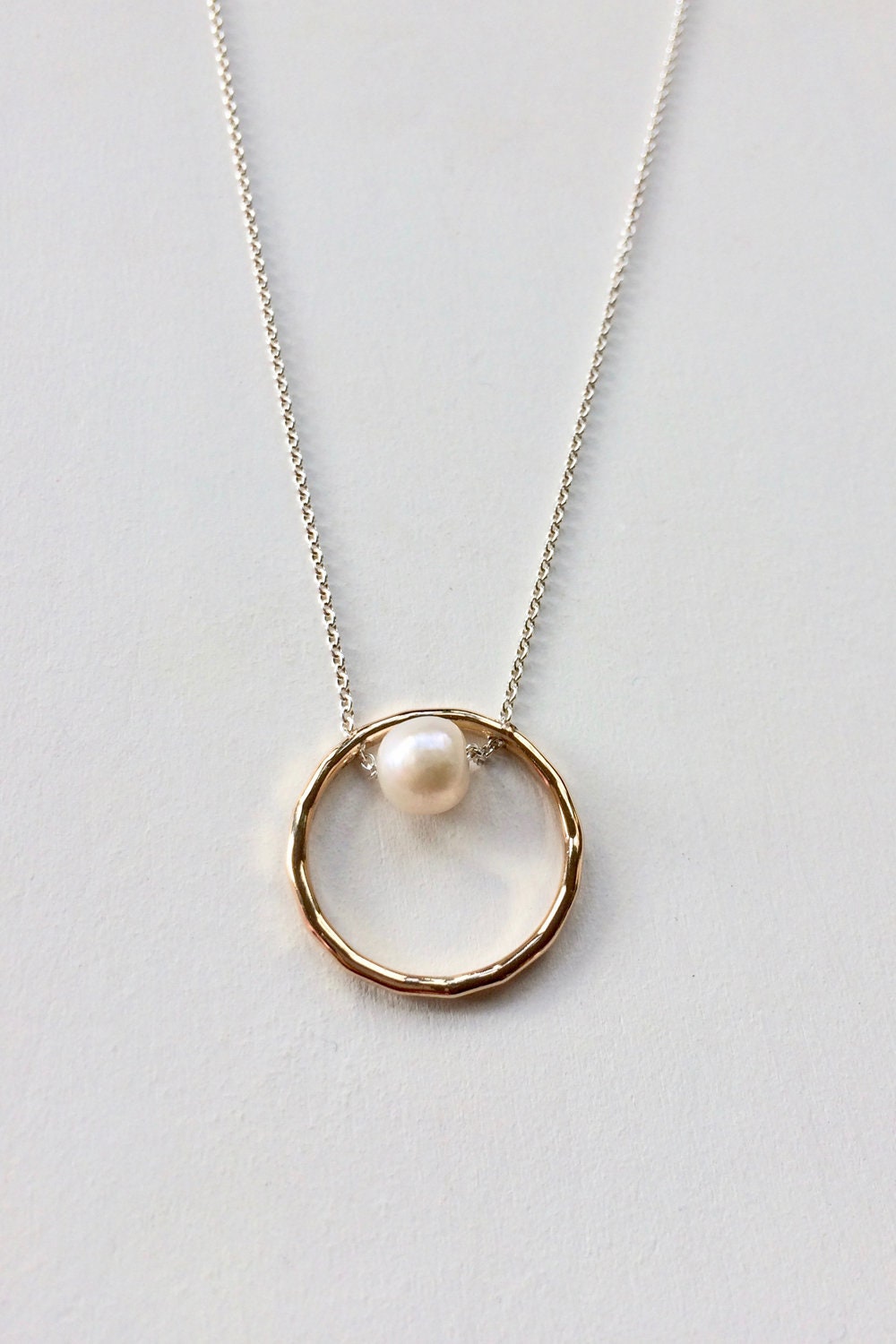 Pearl Pendant Necklace 14k Gold Filled and Sterling Silver | Etsy