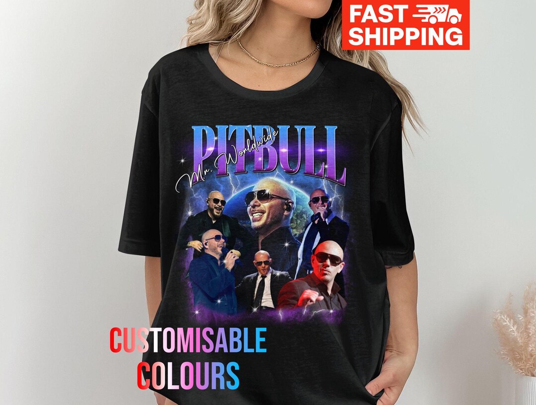 Pitbull Mr.worlwide Vintage Fan Merch, Homage 90's Rap Concert Bootleg ...