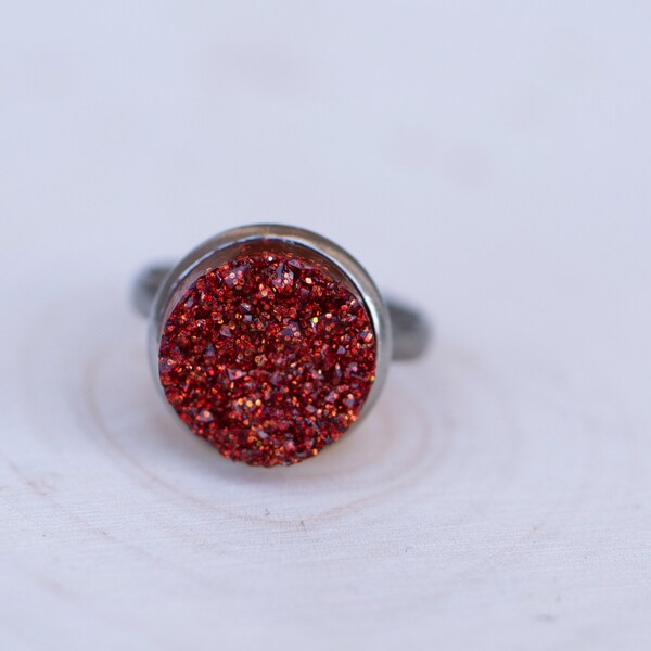 Round Druzy Ring - Etsy