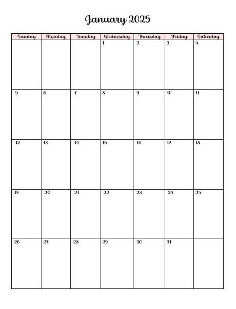 Digital 2025 Monthly Calendar - Etsy