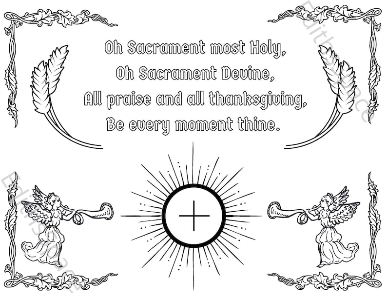 Catholic Coloring Pages With Prayers - Etsy