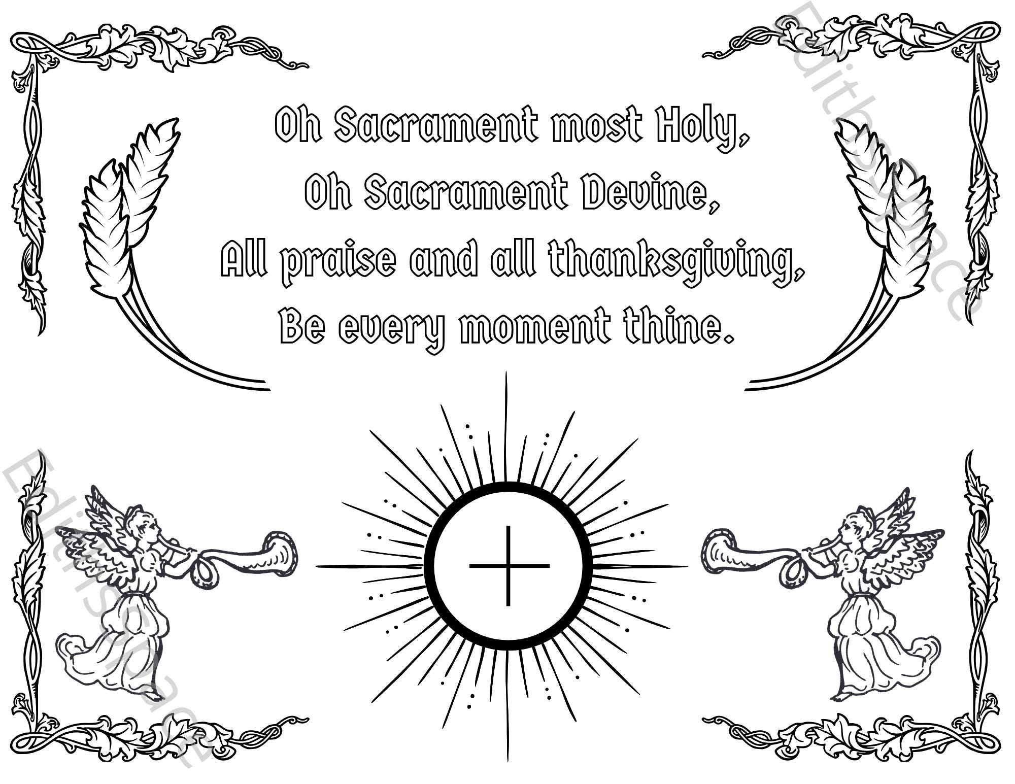 Catholic Coloring Pages With Prayers - Etsy