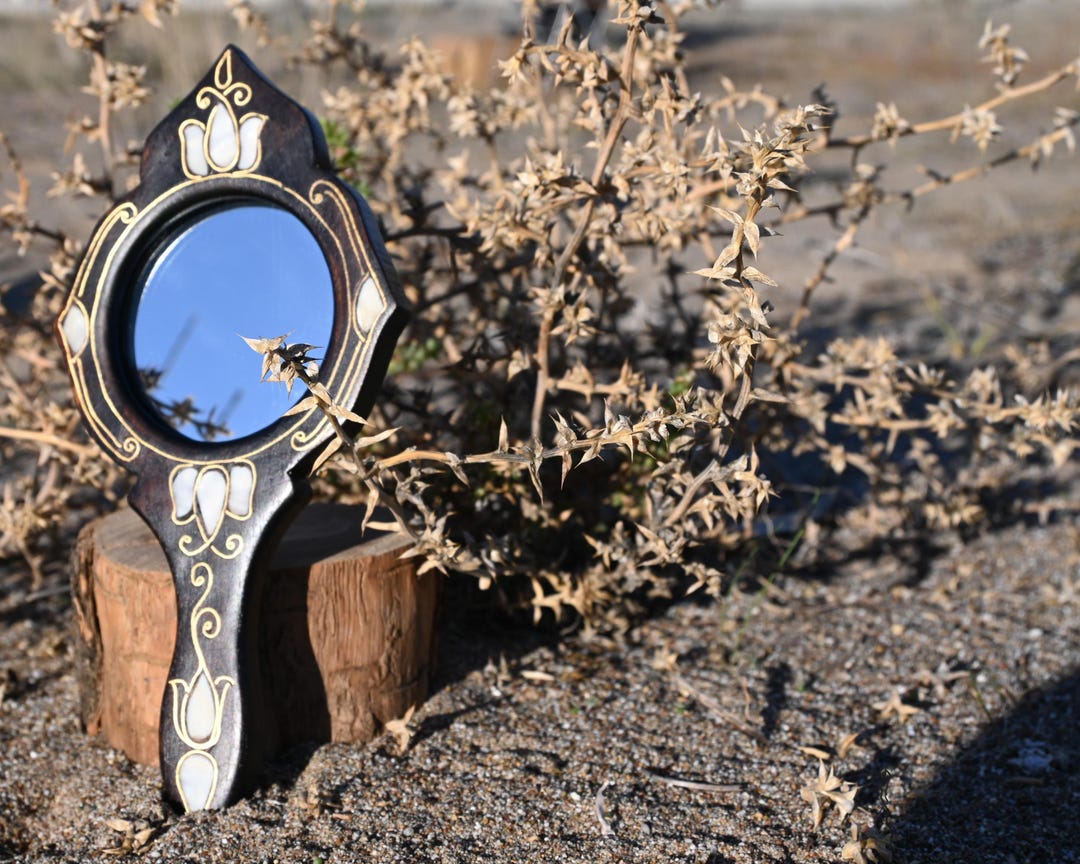 Wooden Authentic Traditional Traditional Turkish Handmade Hand Mirror ...